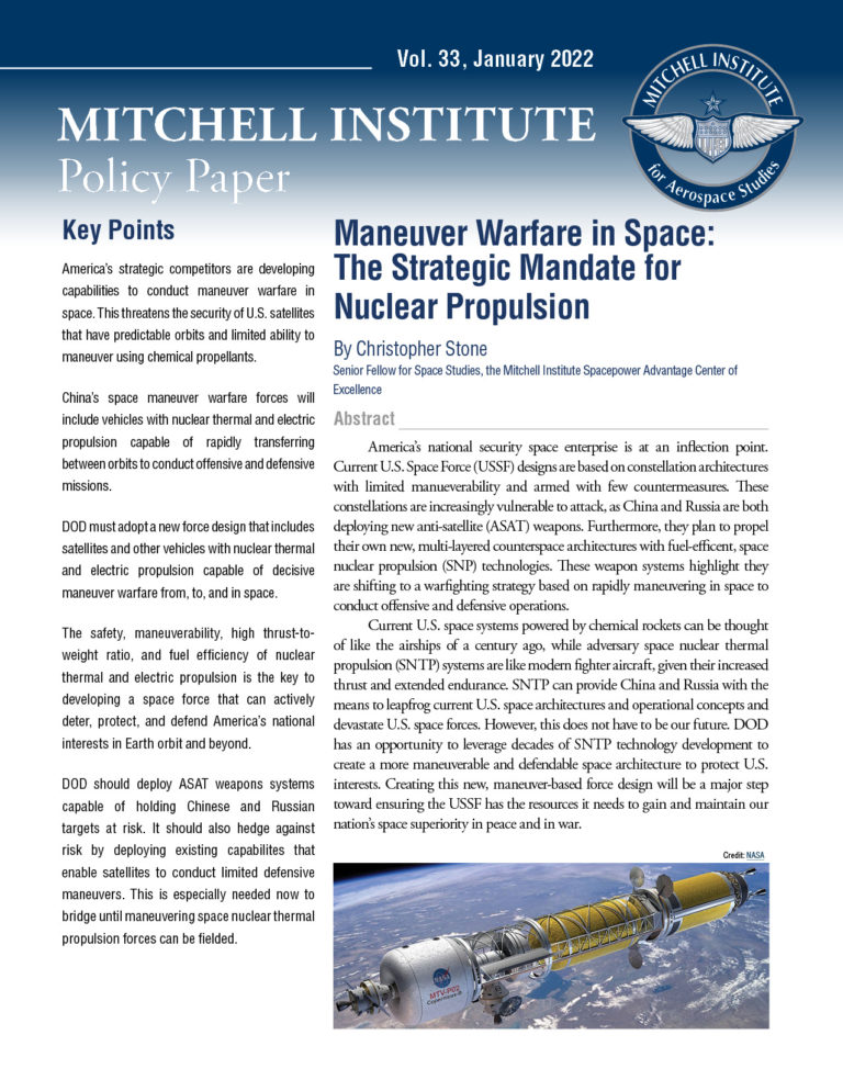 Maneuver Warfare in Space: The Strategic Mandate for Nuclear Propulsion