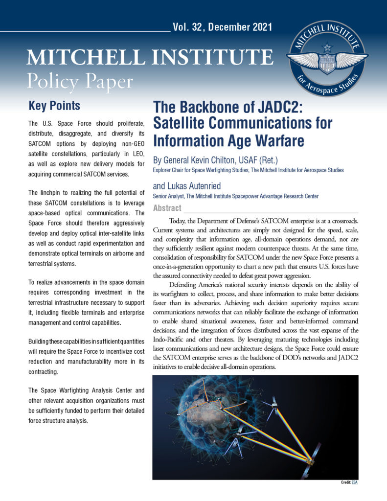 The Backbone of JADC2: Satellite Communications for Information Age Warfare