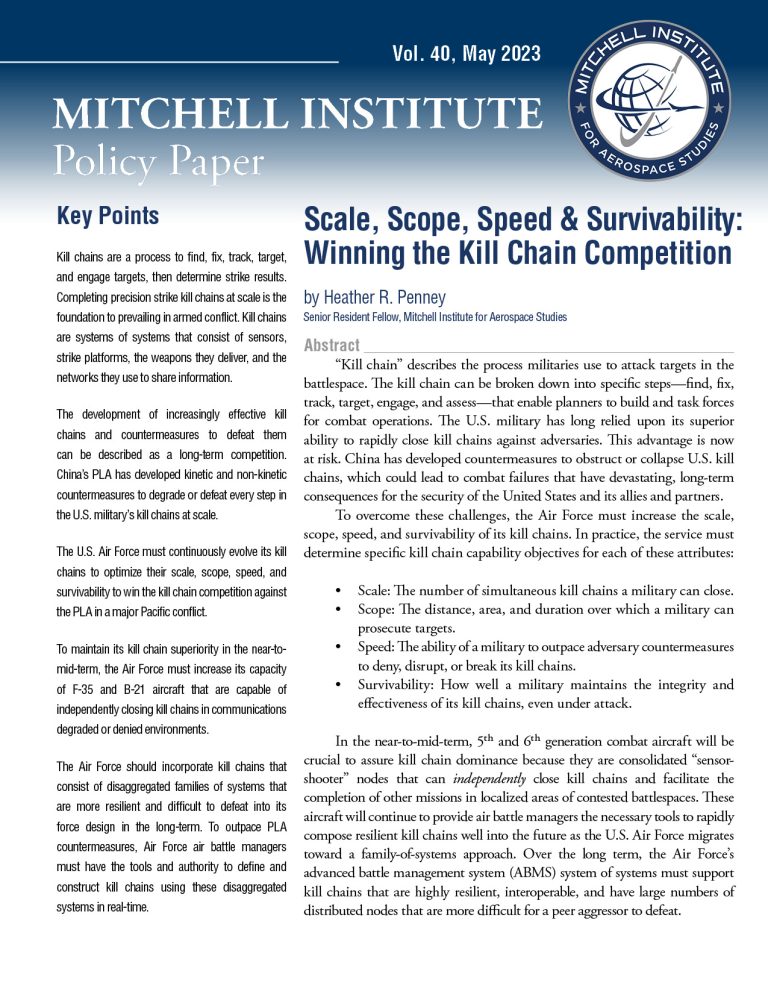 Scale, Scope, Speed & Survivability: Winning the Kill Chain Competition