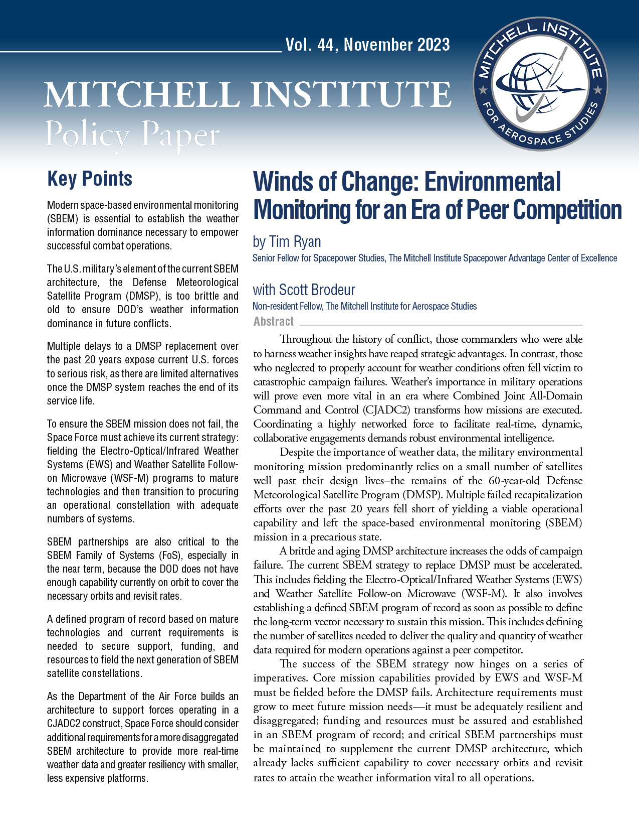 Winds of Change: Environmental Monitoring for an Era of Peer Competition
